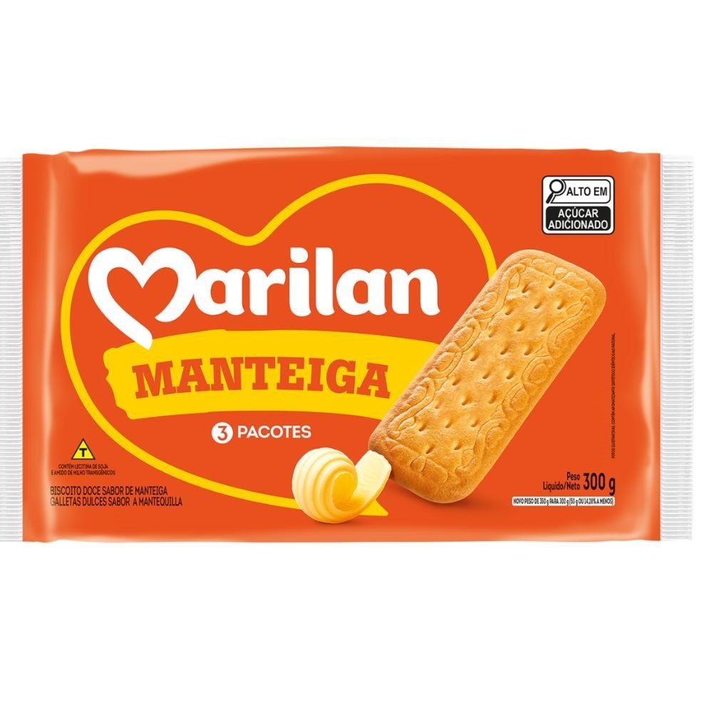 Biscoito Marilan Manteiga 300g - Embalagem com 24 Unidades | Shopee Brasil