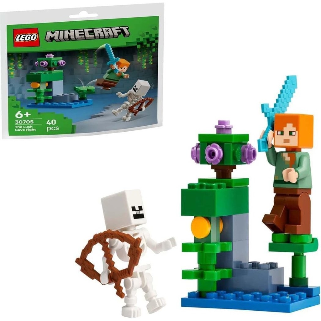 LEGO Minecraft The Lush Cave Fight Building , 40 Peças 30705 | Shopee ...
