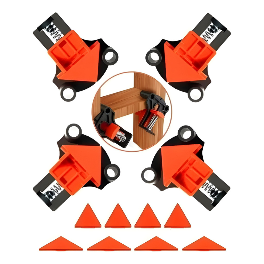 Kit 4 Grampos De Canto Aperto Angular Marcenaria 90 Graus Marceneiro ...