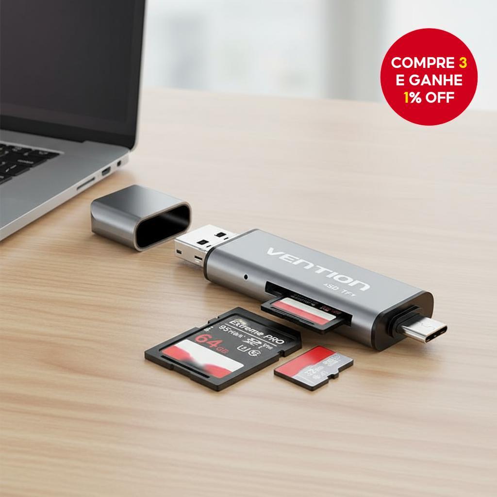 Vention USB Card Reader 2.0 3.0 TF SD Micro Type C OTG Adapter para ...