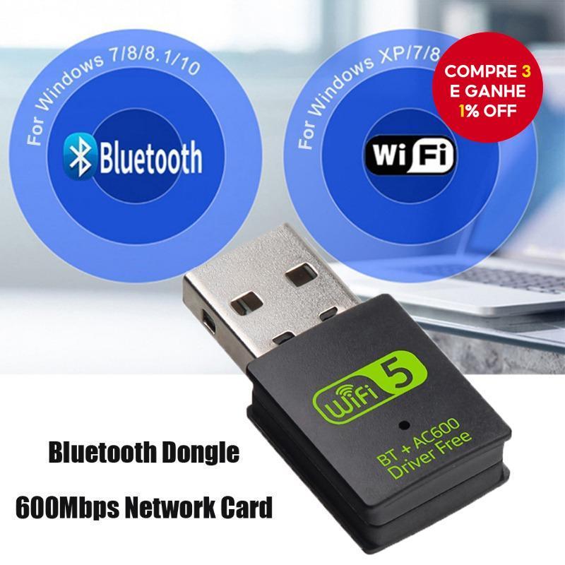 Adaptador USB WiFi AC600 Bluetooth 5.0 para Desktop, Laptop, PC ...