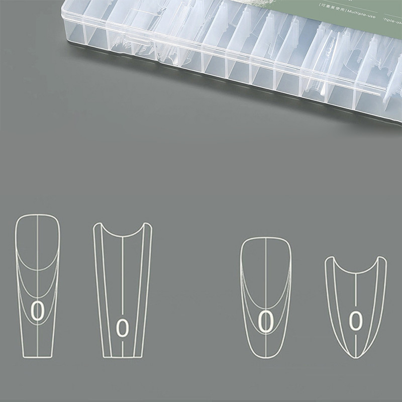 Moda Hoje 240 Pçs/Caixa Sanduíche Formas De Unhas Duplas Extensões ...