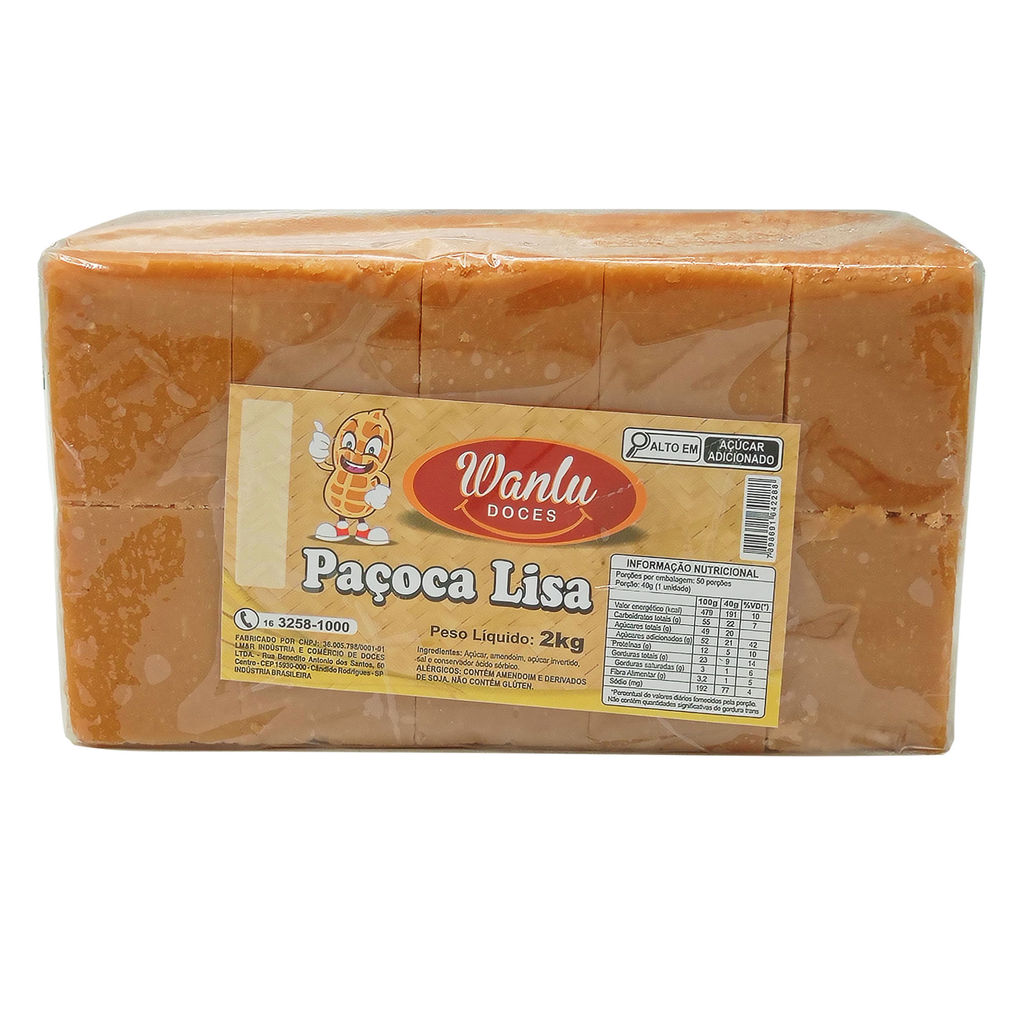 Doce Paçoca Lisa Wanlu PCT 2kg | Shopee Brasil