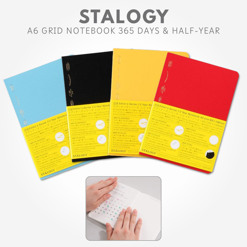 NITOMOS STALOGY A6 Grid Notebook - 365 Days & Half-Year Options, Japan ...