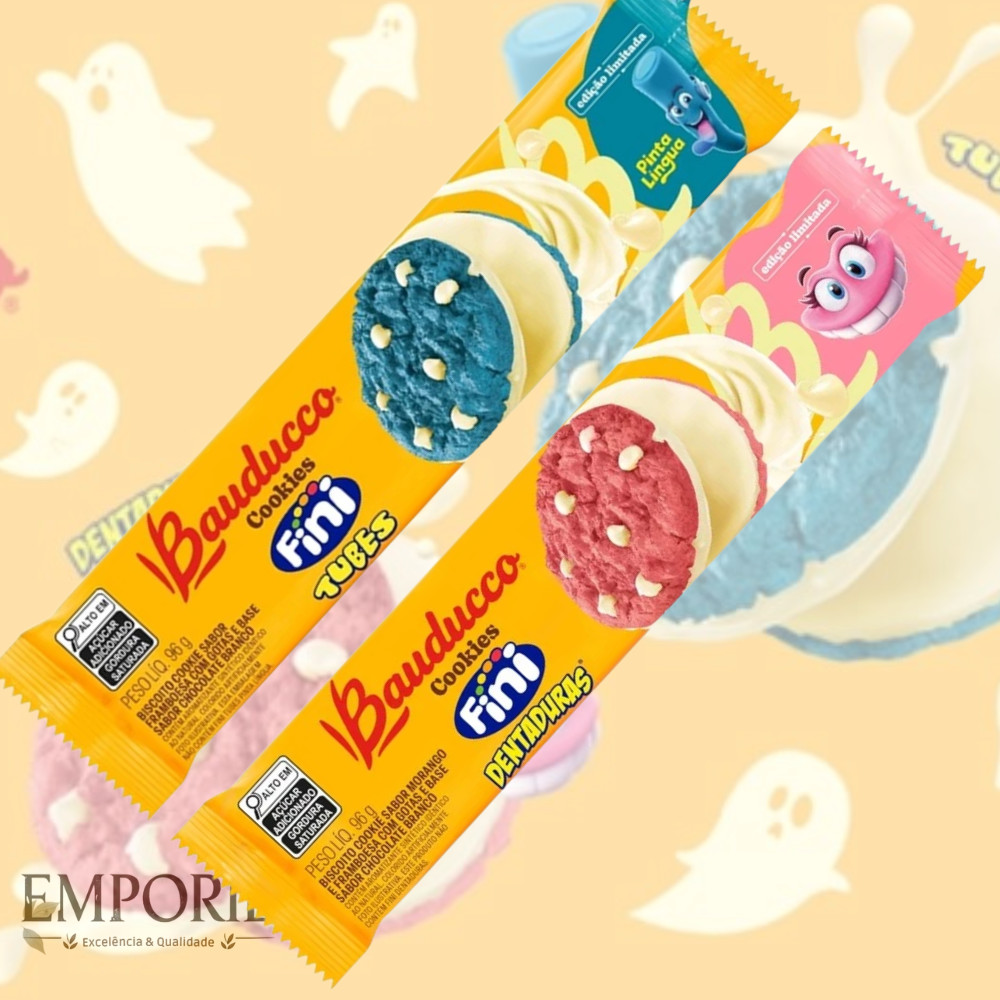 Kit 2 Bauducco Cookies Fini Dentaduras e Pinta Língua Tubes Azul com ...