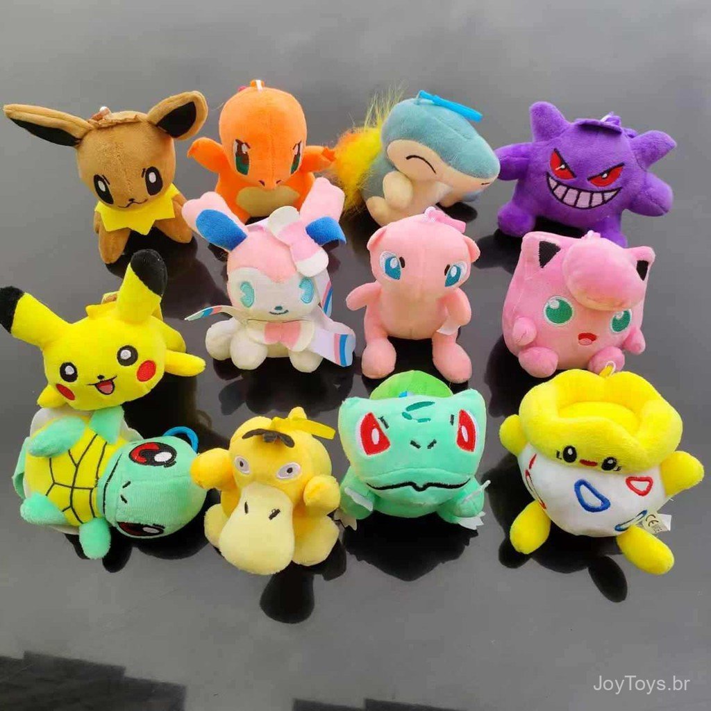 10-12cm Chaveiro Pokémon Pendente Mini Boneca Brinquedo de Pelúcia PVKA ...