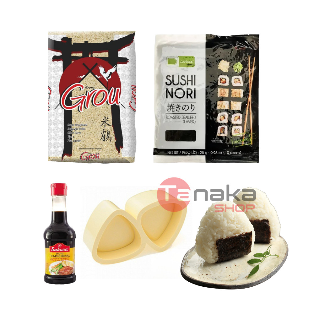 KIT ONIGUIRI - FORMA DUPLA - NORI SHOYU ARROZ GRÃO CURTO | Shopee Brasil