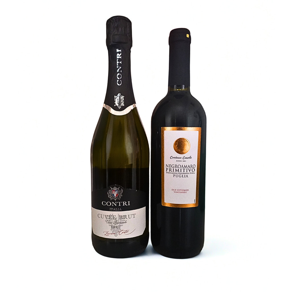 2 Vinhos Italianos, Espumante Contri E Tinto Contessa 750ml | Shopee Brasil