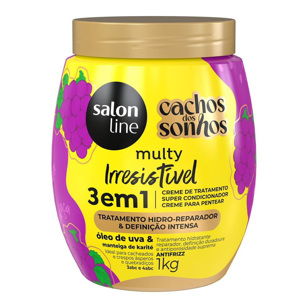 Creme 3 em 1 Salon Line Cachos Dos Sonhos Multy Irresistível Uva 1Kg ...