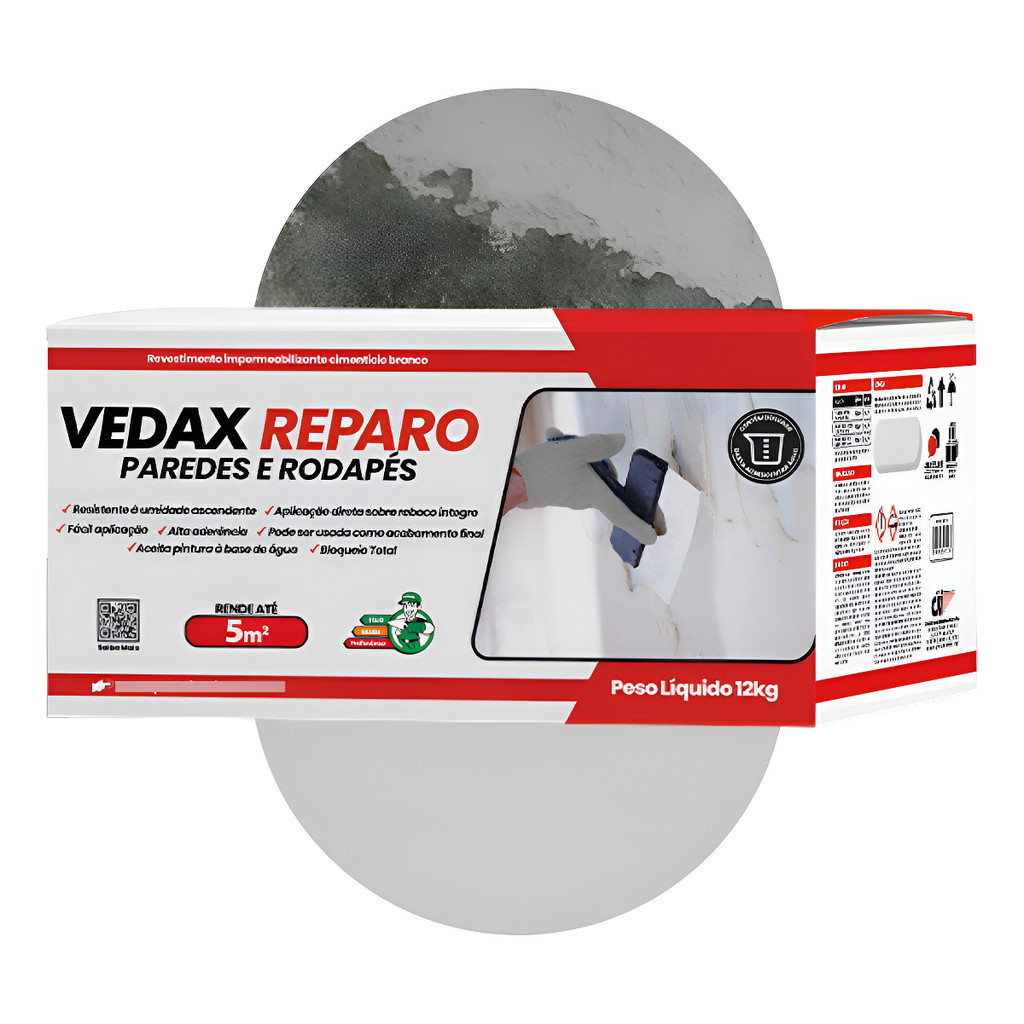 Argamassa Reparo para Tirar Umidade de Parede Descascando 12kg Vedax ...