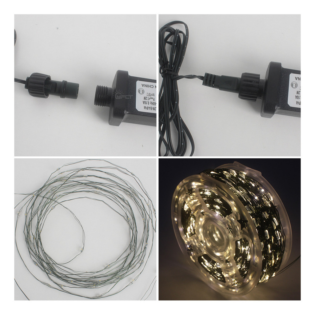 Fio De Fada Fio Verde 30m Luz Fixo Natal Festas 300 Led | Shopee Brasil