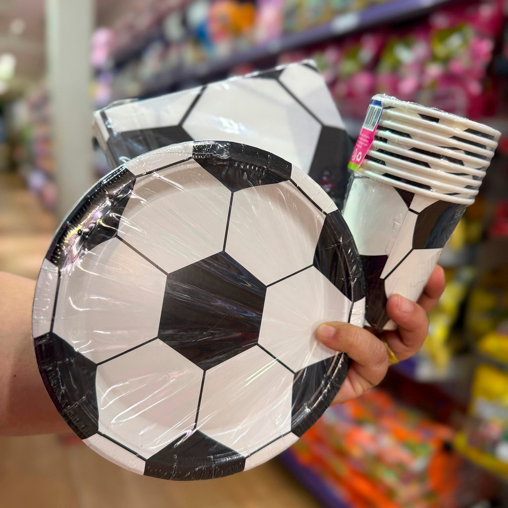Kit Festa Bola Futebol 72 itens – 16 Pratos 16 Copos 20 Guardanapos 20 ...