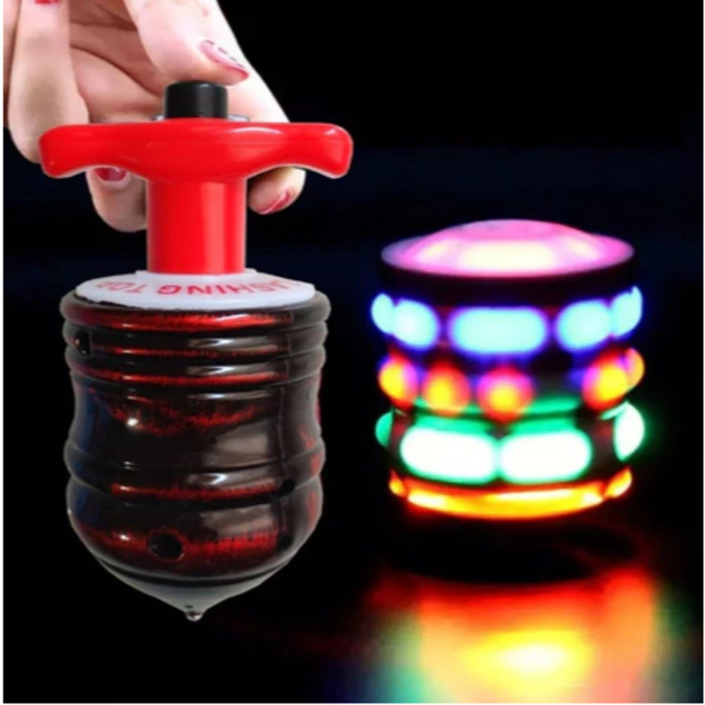 Pião Musical Luminoso Com Lançador Automatico Piao Com Luz e Som Laser ...