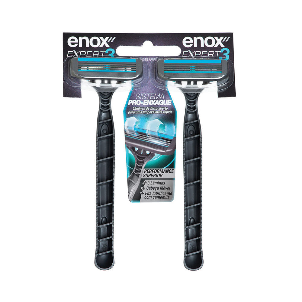 Aparelho de Barbear Enox Expert 3 com 2 Unidades (1752) | Shopee Brasil