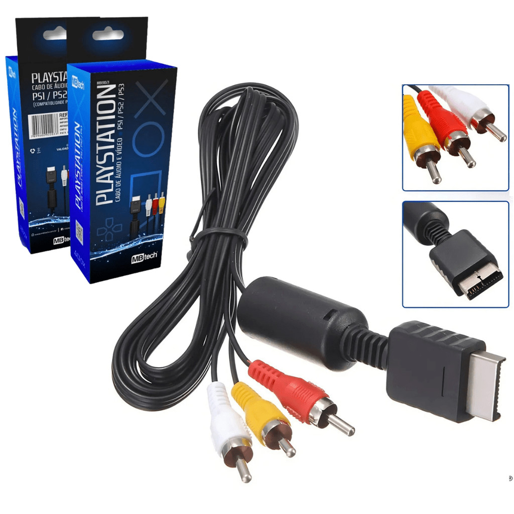 Cabo componente áudio e vídeo rca ps2 ps1 ps3 | Shopee Brasil