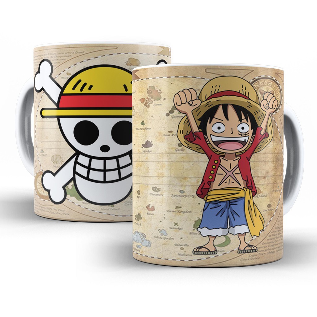 Caneca personalizada One Piece Chibi - Mugiwaras - Monkey D. Luffy ...