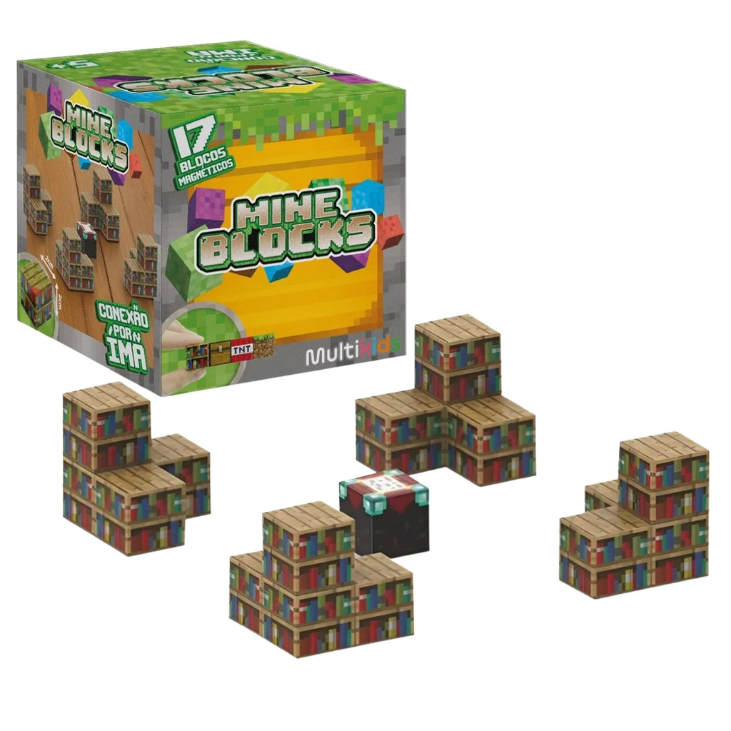 Blocos Magnéticos Mine Blocks Brinquedo Minecraft 17 Pçs | Shopee Brasil