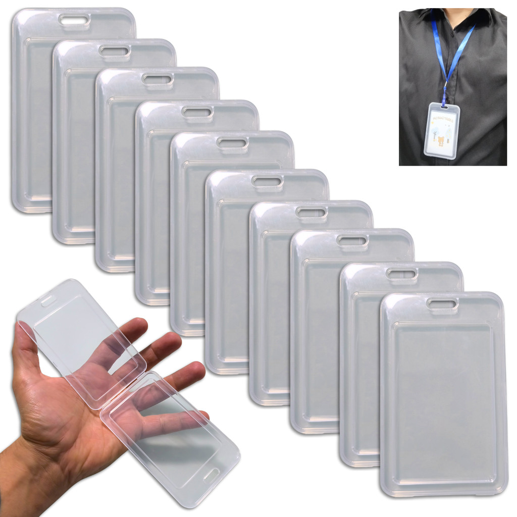 Porta Crachá Cartão Plástico Rígido Transparente Credencial | Shopee Brasil