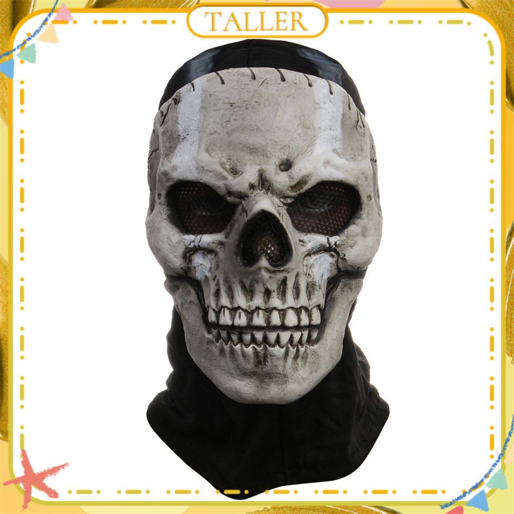 Máscara de caveira fantasma de terror para Halloween, capacete fantasma ...