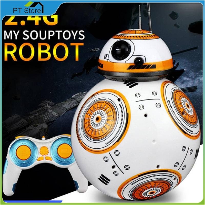 Robô De Controle Remoto BB8 Bola Star War RC BB-8 2.4G Som Figura Ação ...