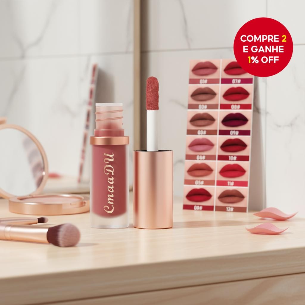 CmaaDu Matte Lip Tint Batom de longa duração e fácil de aplicar, não ...