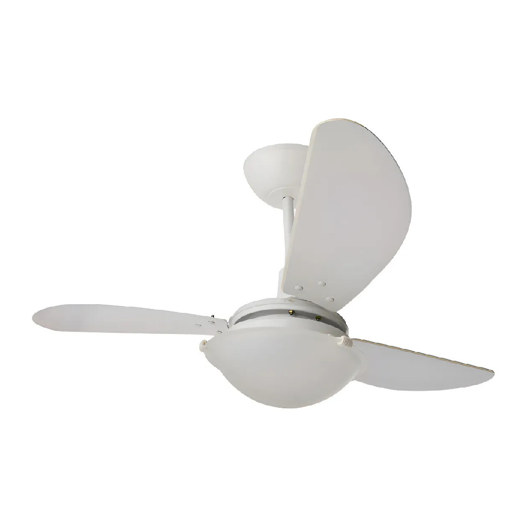 Ventilador De Teto Tron Branco Com Lustre Ambar 3P Brancas 130W ...