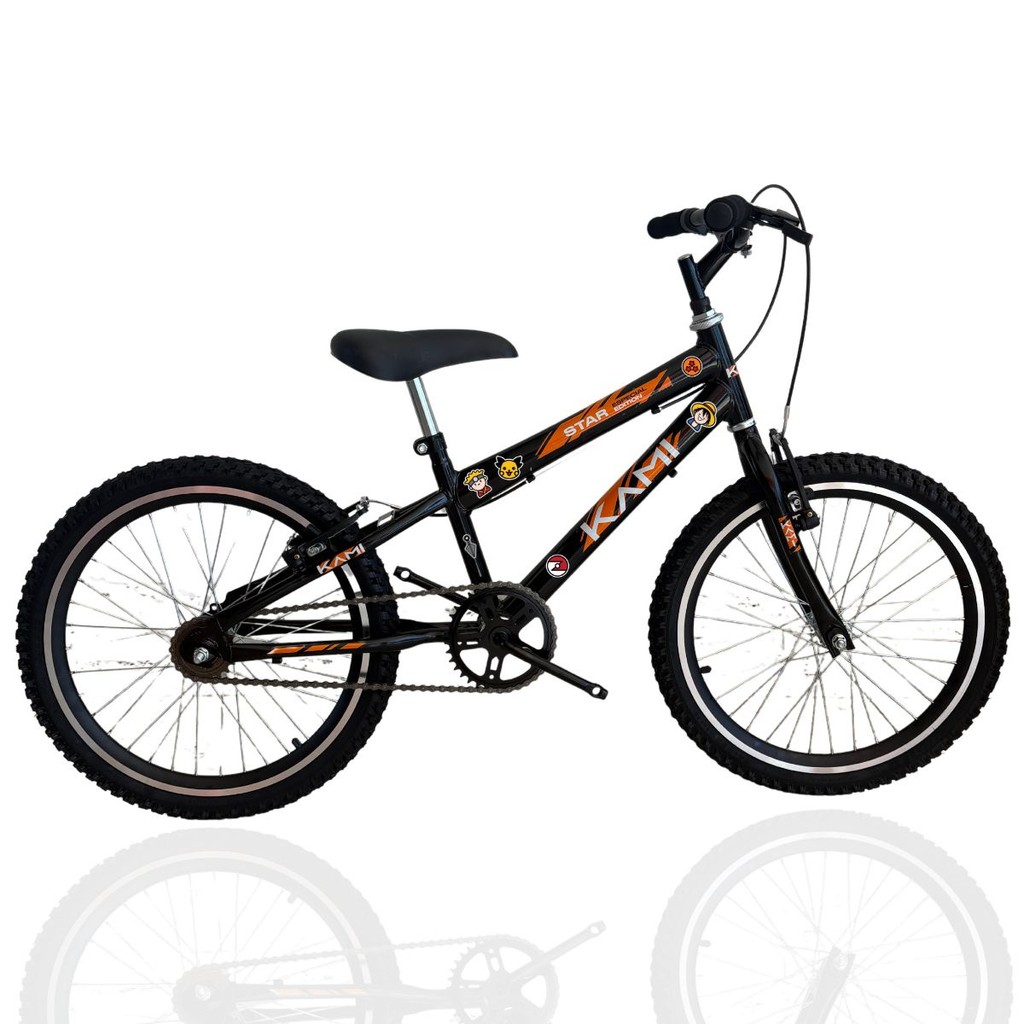 Bicicleta Infantil Star Kid Anime Menino Masculino Aro 20 Preto Criança ...