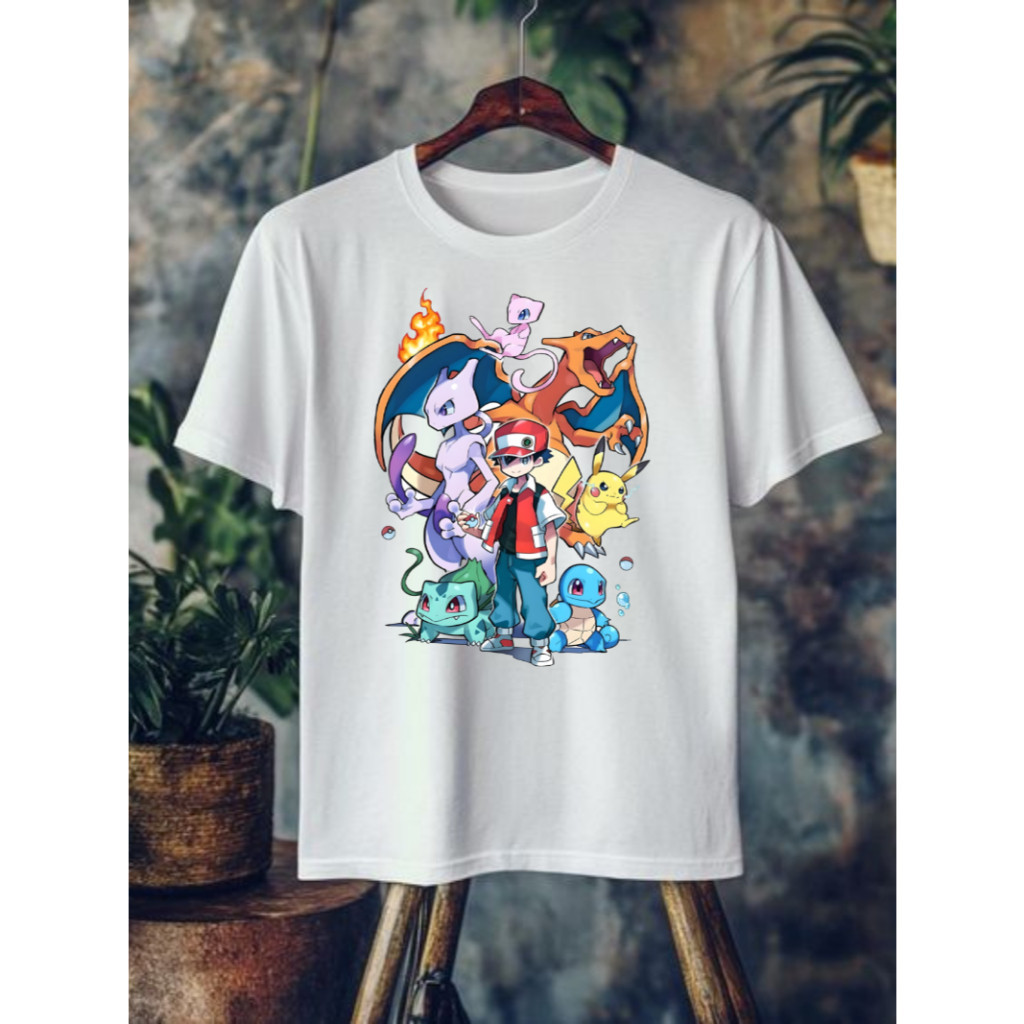 Camiseta Pokémon Adulto e Infantil Mewtwo Bulbasaur Pikachu Squirtle ...