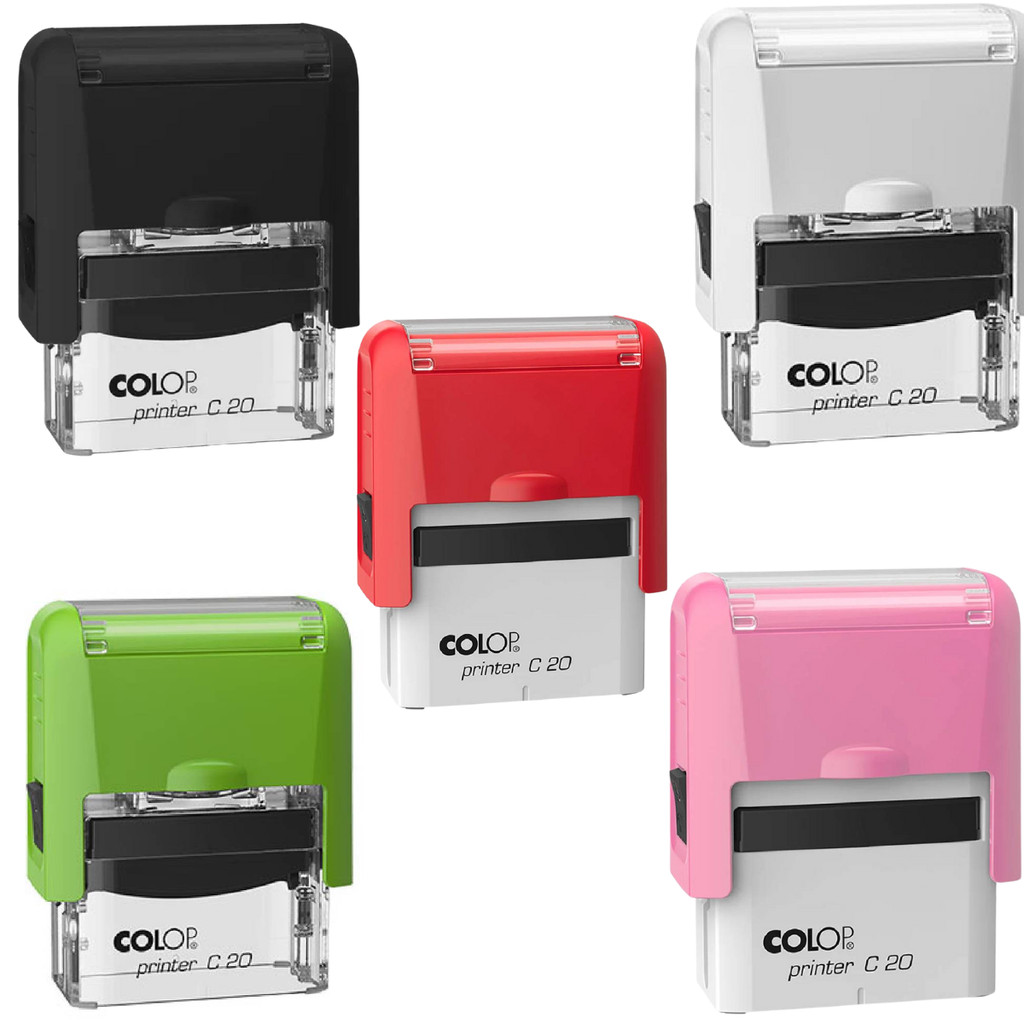 Kit 2 Carimbos Personalizados Colop C20 - Escolher Cores | Shopee Brasil