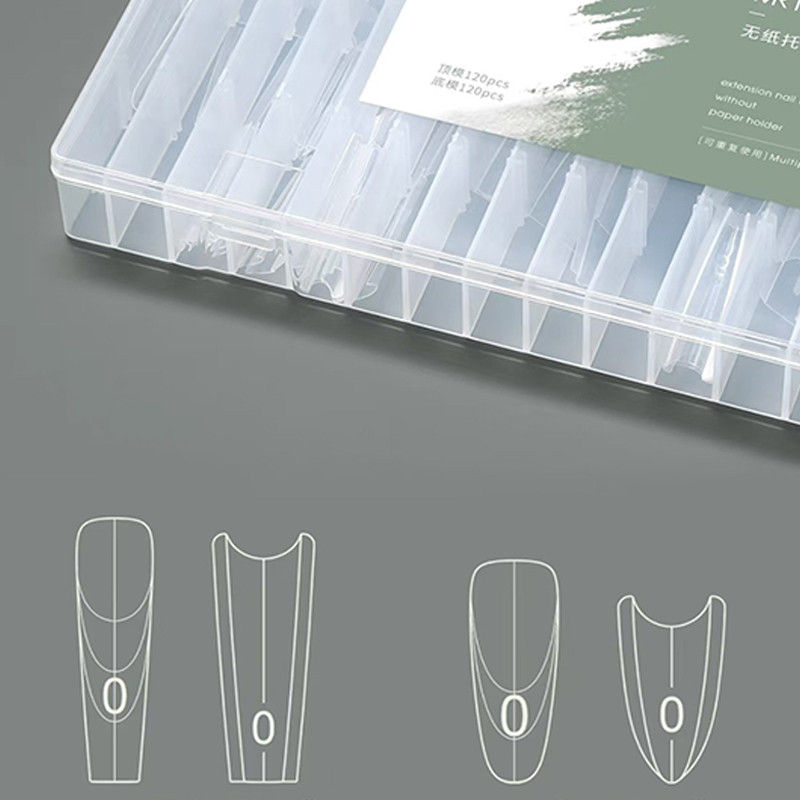 Moda Hoje 240 Pçs/Caixa Sanduíche Formas De Unhas Duplas Extensões ...