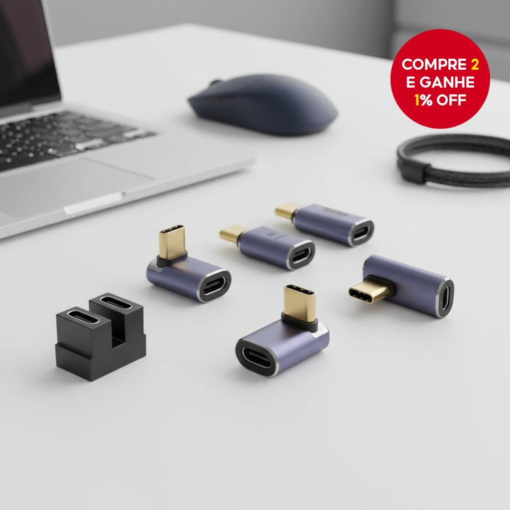Novo Adaptador USB C Macho para USB C Fêmea, Extensor USB Tipo C 1x ...