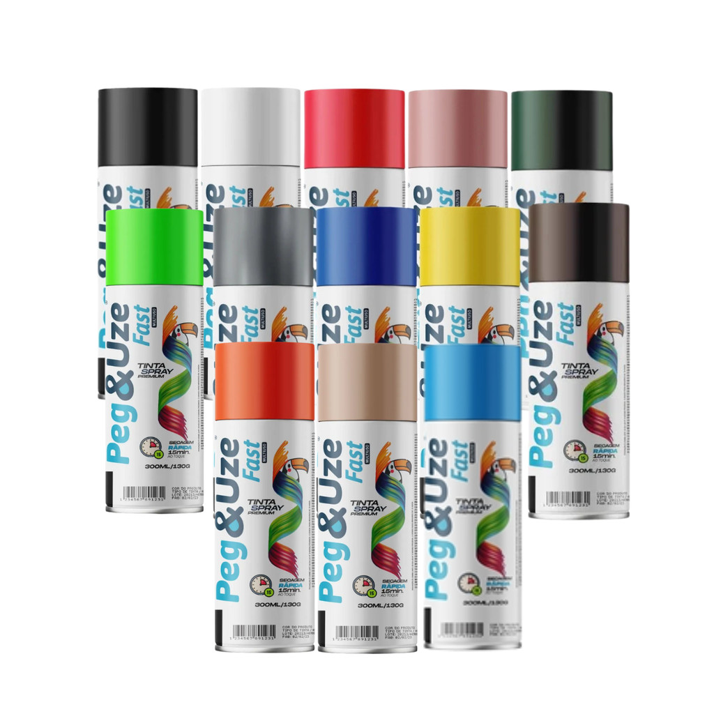 Tinta Spray Uso Geral Peg&Use Secagem Rápida Cores 300ml | Shopee Brasil