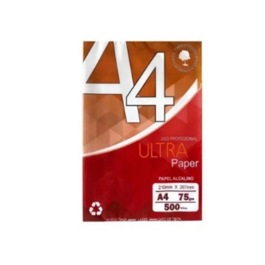 Papel A4 Sulfite 500 Folhas 210m X 297mm Ultra Paper | Shopee Brasil