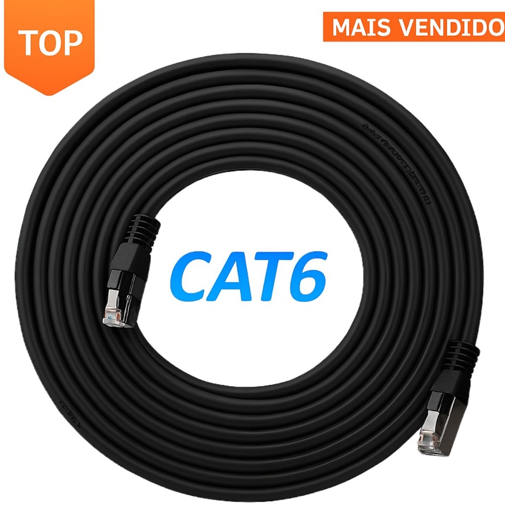 Cabo de REDE CAT6 PRETO 150 Metros Alta Velocidade Notebook - PS4- PS5 ...
