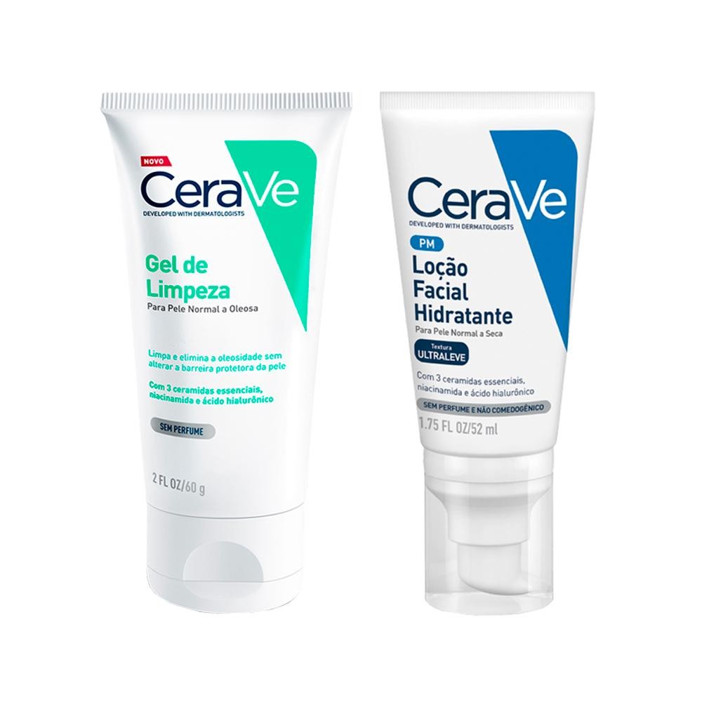 Kit Cerave Facial - Loção Hidratante 52ml + Gel 60g | Shopee Brasil
