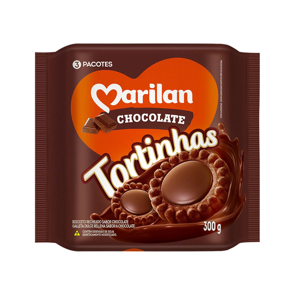 Biscoito Tortinhas Marilan Sabor Chocolate Bolacha Crocante | Shopee Brasil