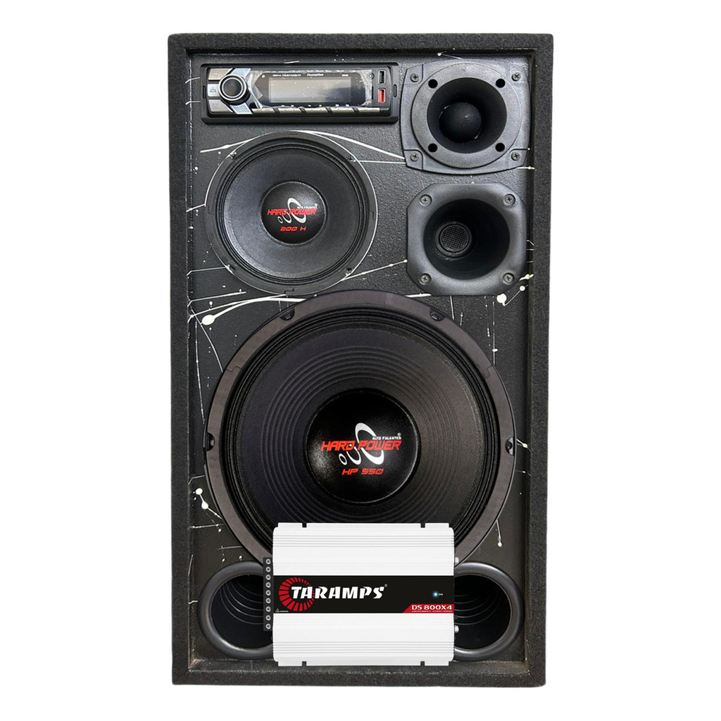 CAIXA BOB ATIVA COMPLETA HARD POWER 12 POLEGADAS HP 550 HP 200H 6 ...