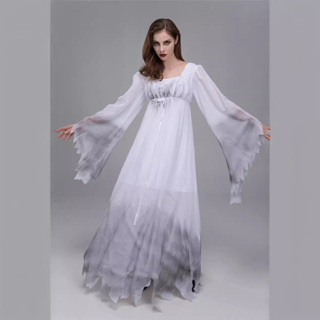 Nicoo . | Fantasia de Halloween Noiva Cadáver Vestido Longo Fantasma ...