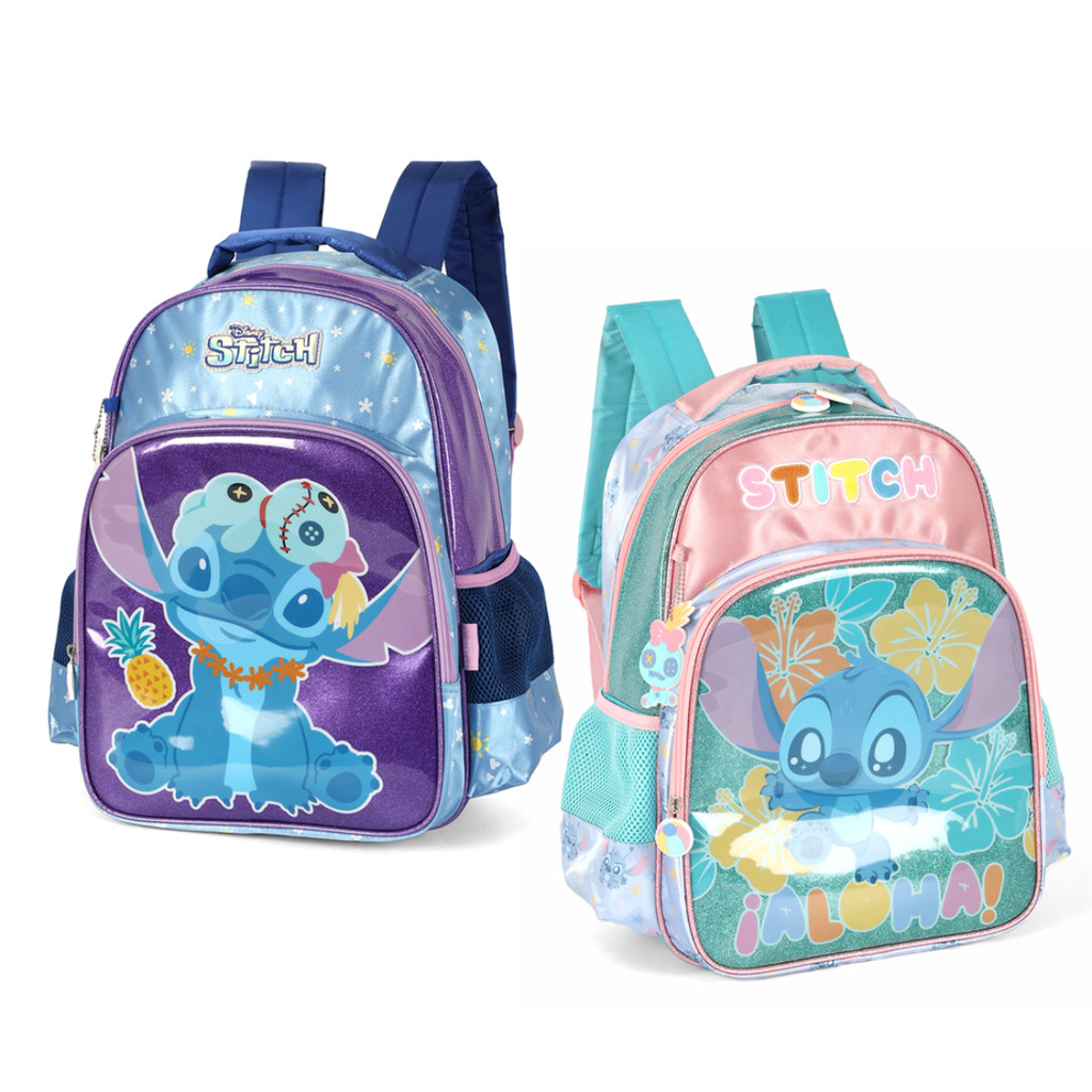 Mochila Costas Luxcel Stitch Baby Logo Peluciado | Shopee Brasil