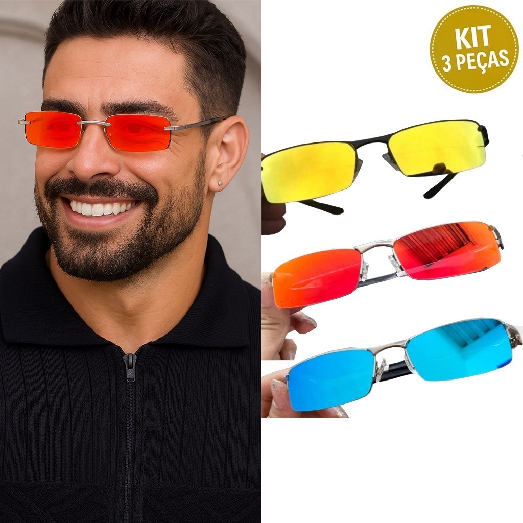 KIT 3 Lupinha do Vilão Espelhada Lupa de Vilão Top Proteção UV400 ...