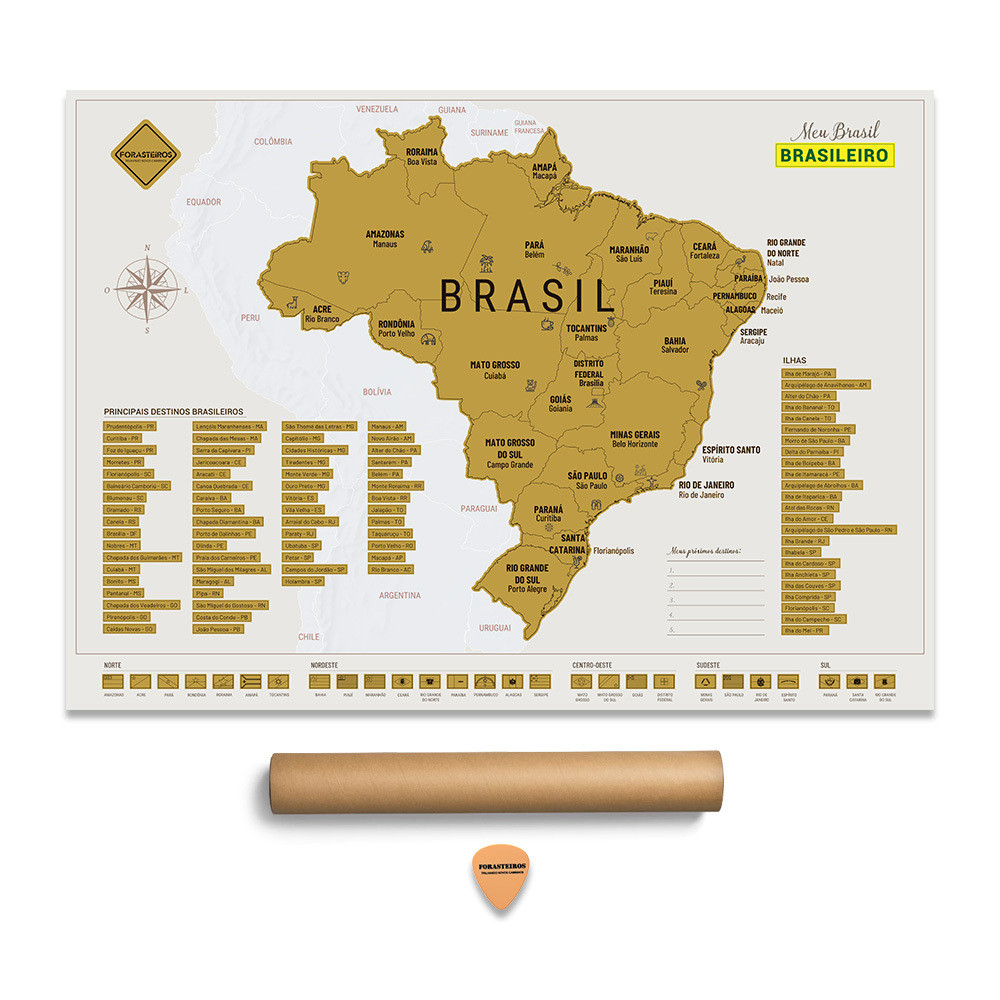 Mapa brasil branco Raspadinha Mapa Raspar Original 42x60 Cm | Shopee Brasil