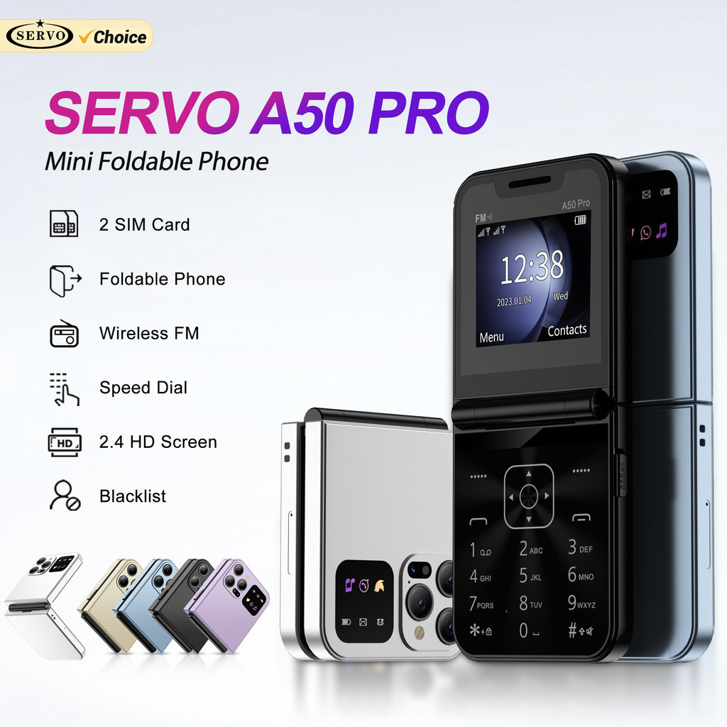 SERVO A50 PRO Flip Celular Dual SIM Card Standby Fast Dial Gravação de ...