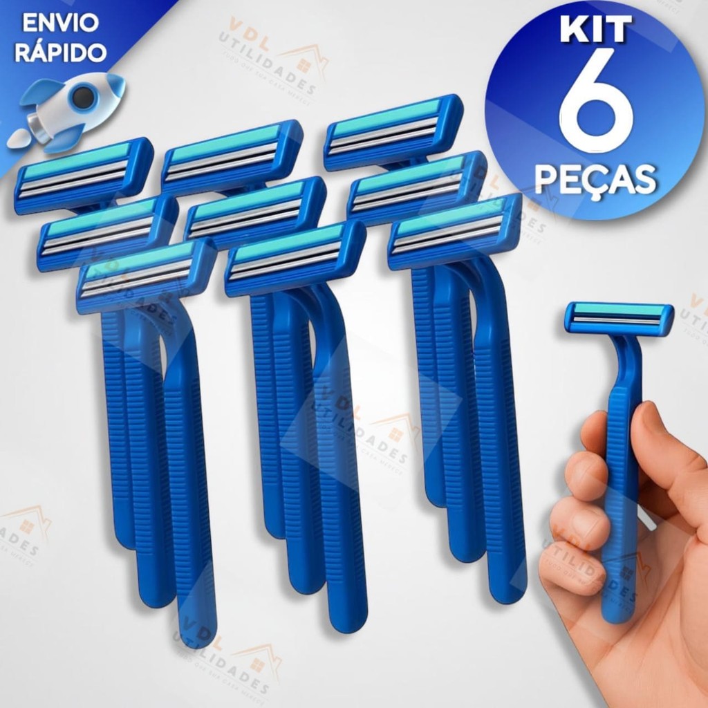Kit 6 Barbeador Masculino e Feminino Aparelho de Barbear Intimo ...