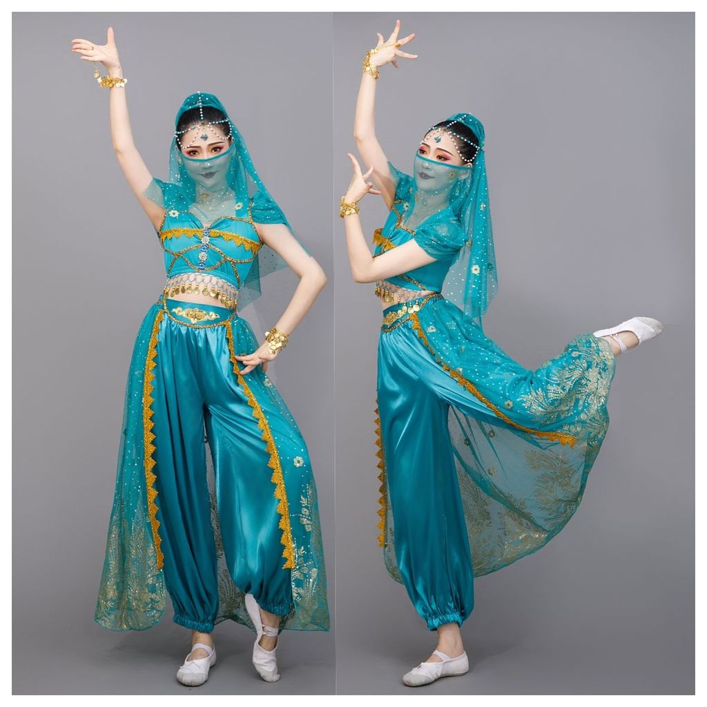 Traje de dança indiana exótica princesa jasmim cos traje dançarino ...