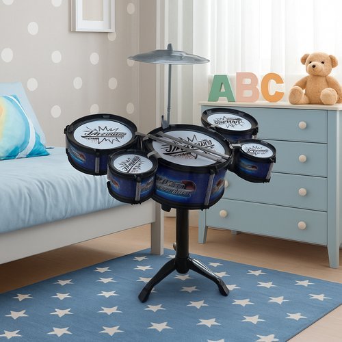 Mini Bateria Infantil Musical Brinquedo Educativo 5 Tambores Coloridos ...