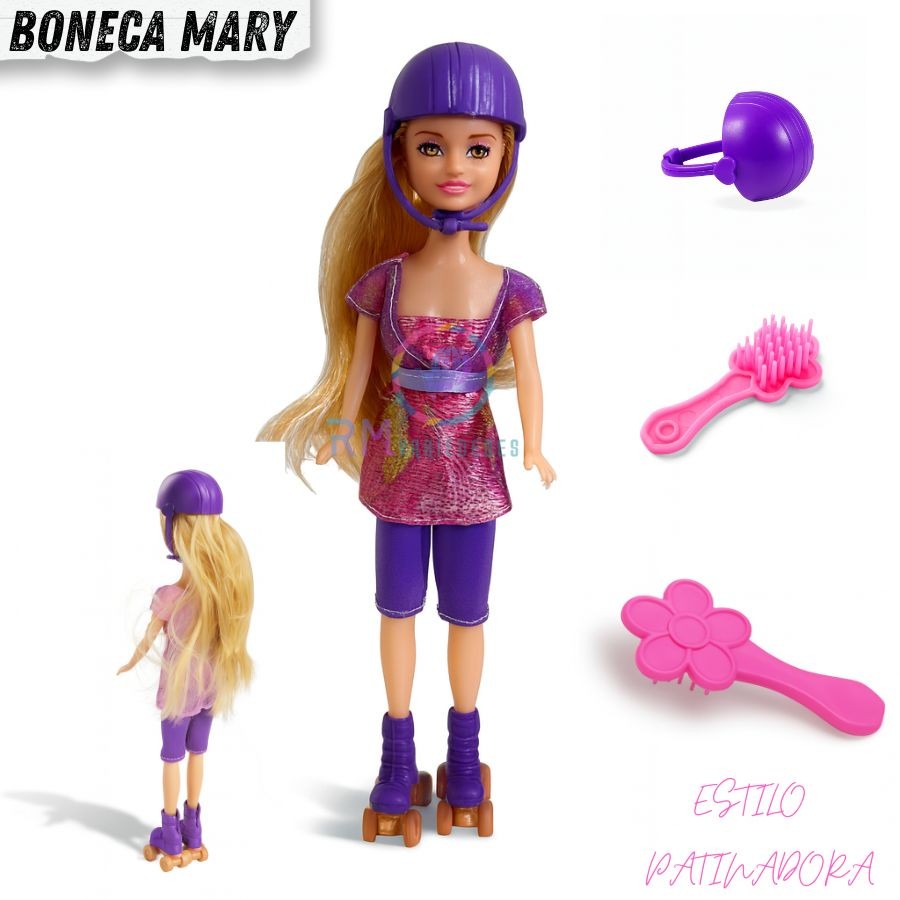 Boneca Articulada Patinadora Mary Esportes Radicais Com Acessórios ...