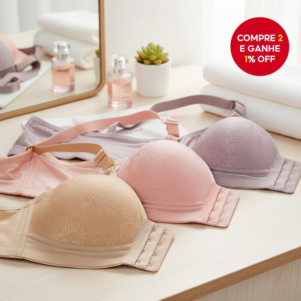 Sutiã Push Up sem Costura com Fecho Frontal para Mulheres - Sem Fio ...