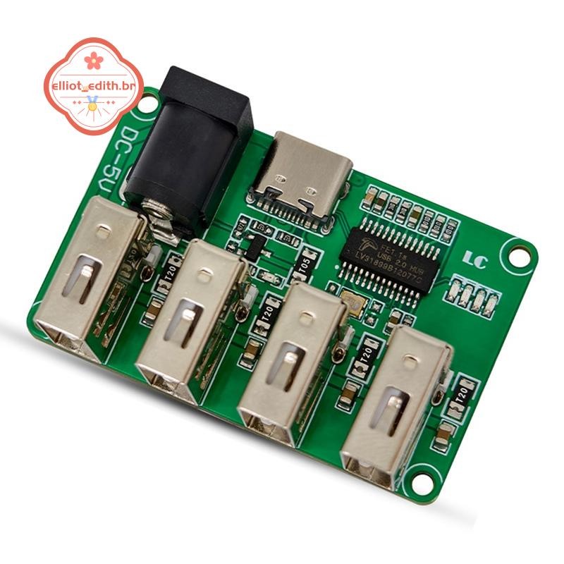 Placa De Expansão USB2.0 Hub 1 A 4 Portas 480Mbps Módulo De Entrada ...