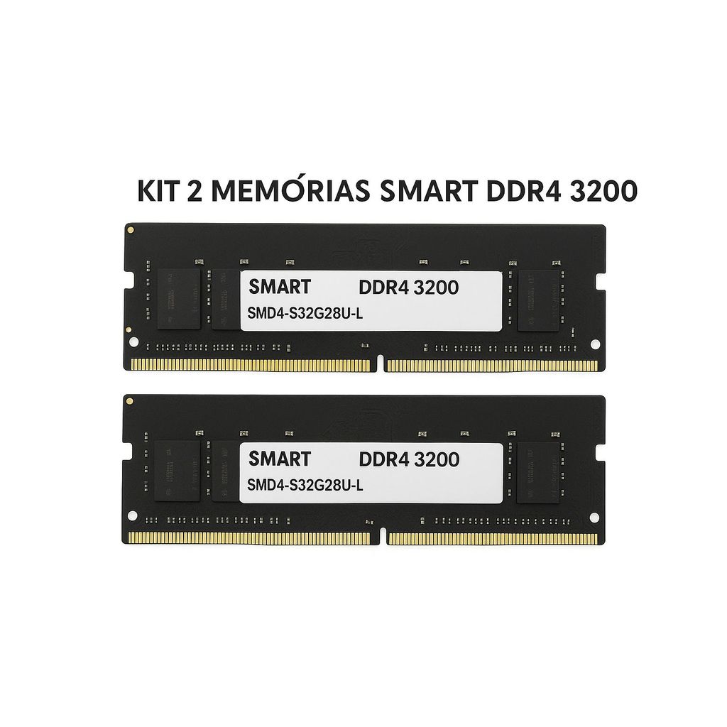Kit 2 Memória RAM SMART 4GB DDR4 3200MHz Notebook – Mais Velocidade e ...