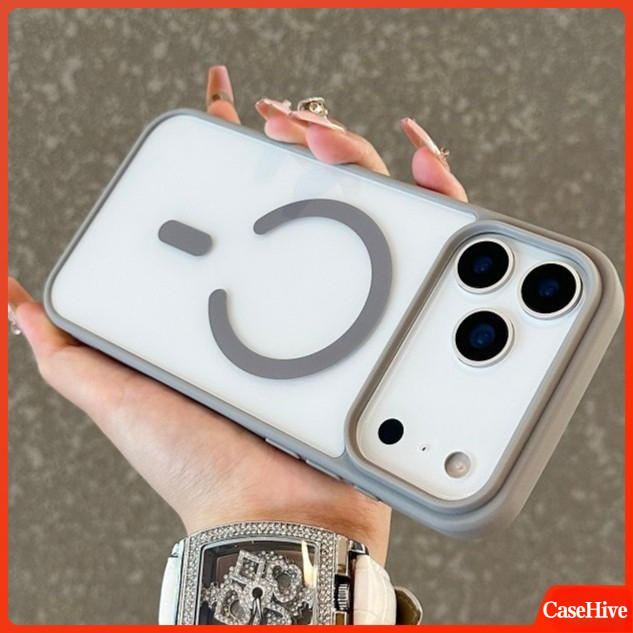 Luxo Ultra Fino Claro Magnético Sem Fio Caso De Telefone Compatível ...